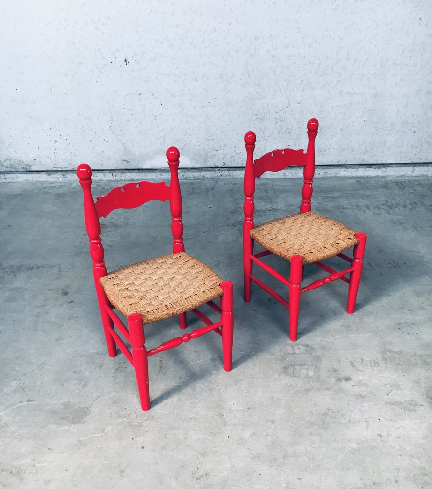 Scandinavian Country Design Red Side Chairs, Sweden, 1960s, Set of 2 ...