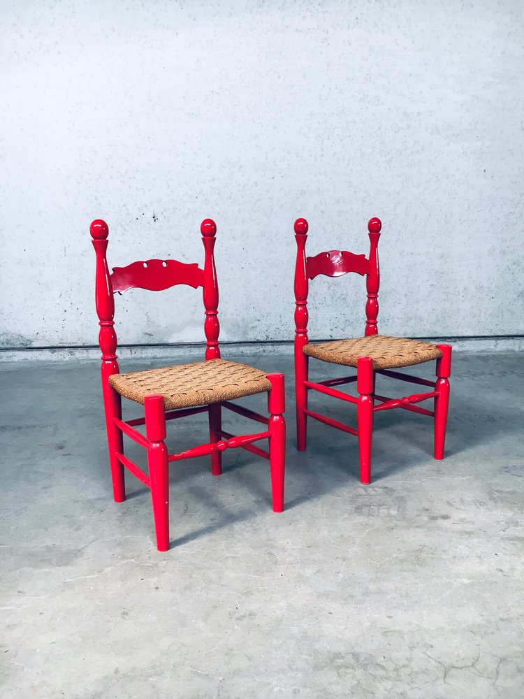 Scandinavian Country Design Red Side Chairs, Sweden, 1960s, Set of 2 ...