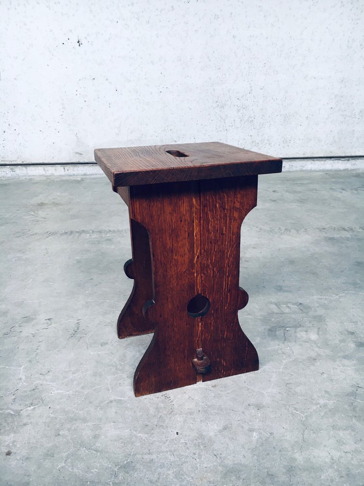 Amsterdamse School Design Oak Handle Stool, Netherlands, 1920s for sale ...