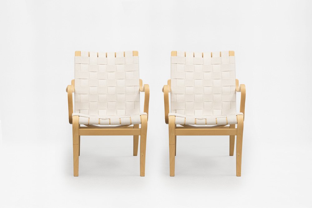 Set of Eva Lounge Chairs by Bruno Mathsson for Firma Karl Mathsson ...