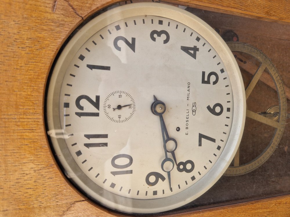 Vintage Pendulum Clock in Enrico Boselli Milano Wooden Case, 1940s for ...