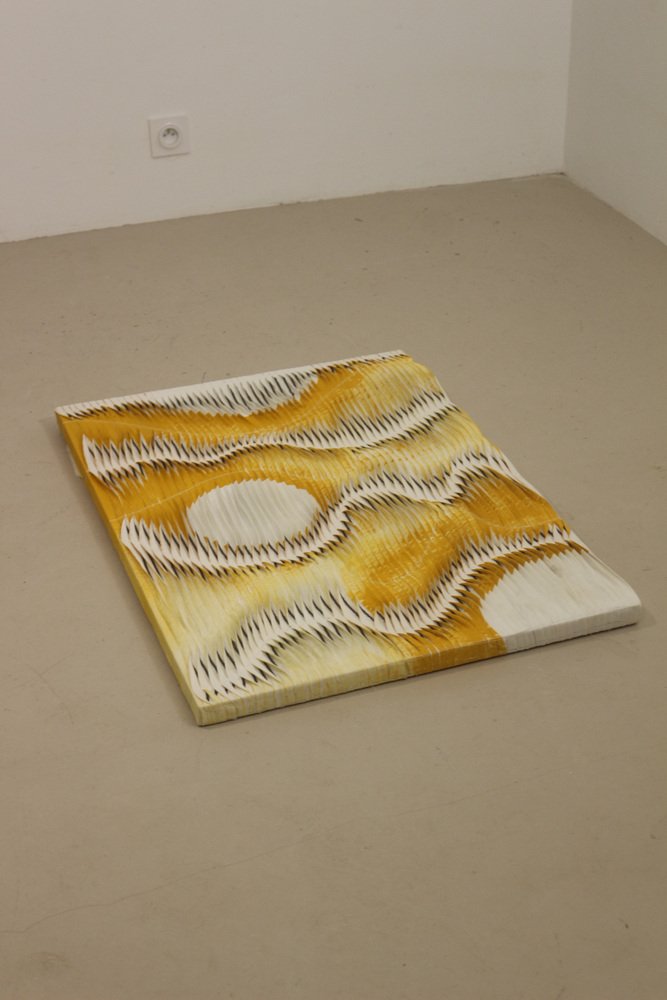 Textile Sculpture Painting with Wave and Relief Effect Using Yellow ...
