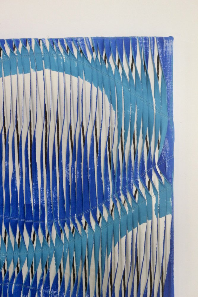 Textile Sculpture Painting with Wave and Relief Effect Using Blue ...