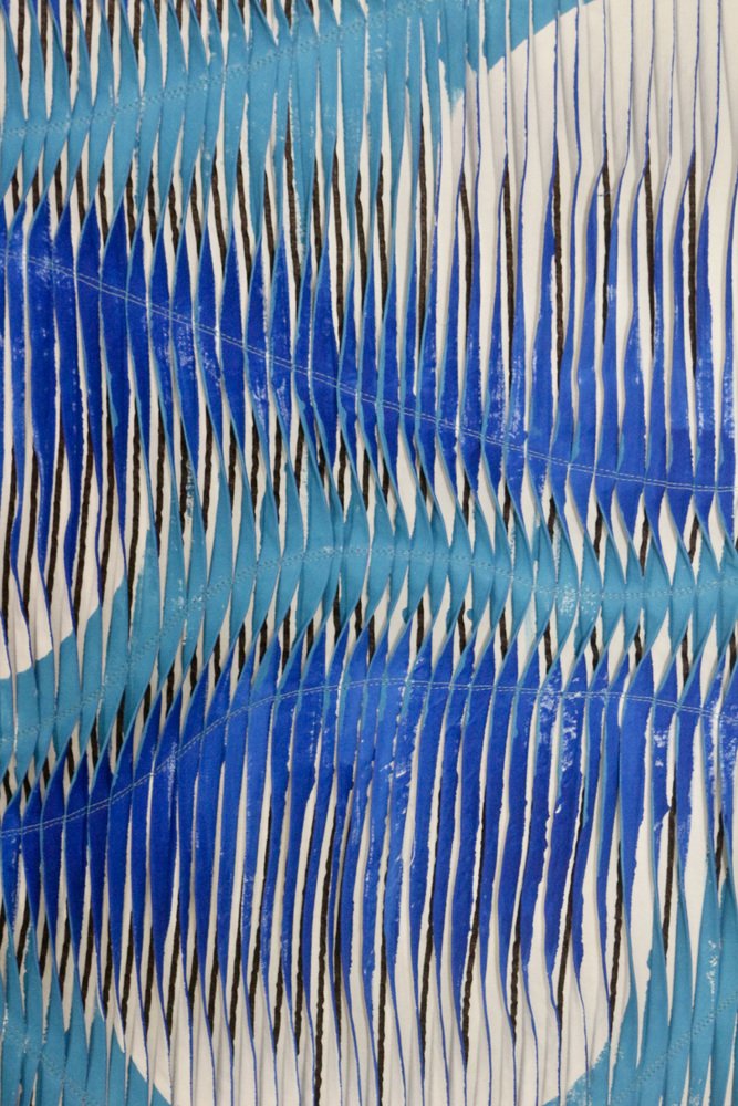 Textile Sculpture Painting with Wave and Relief Effect Using Blue ...