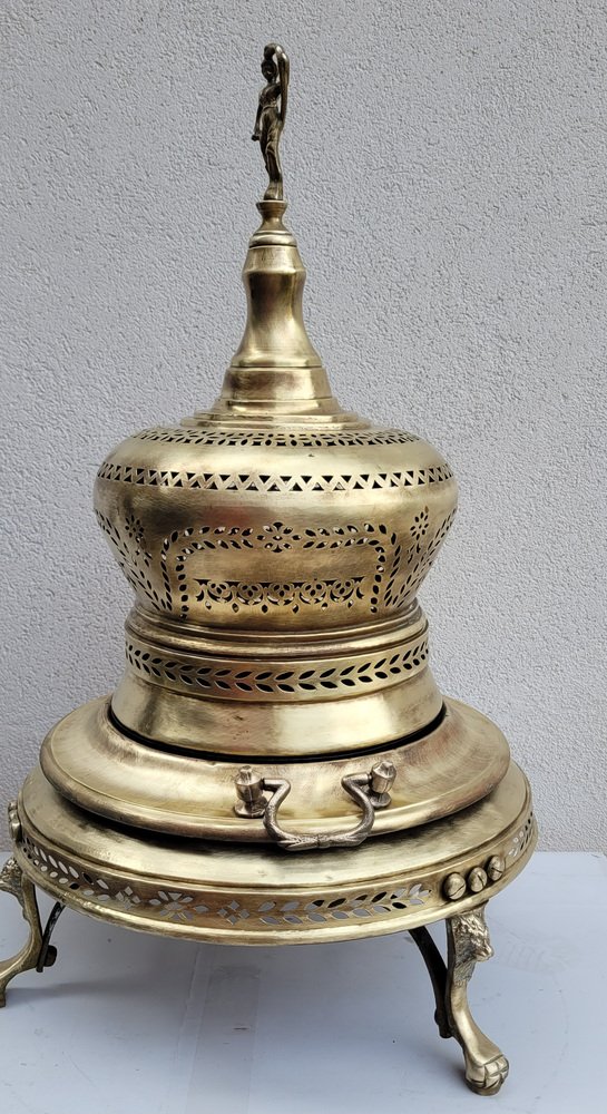 Large Antique Brazier in Brass and Copper for sale at Pamono