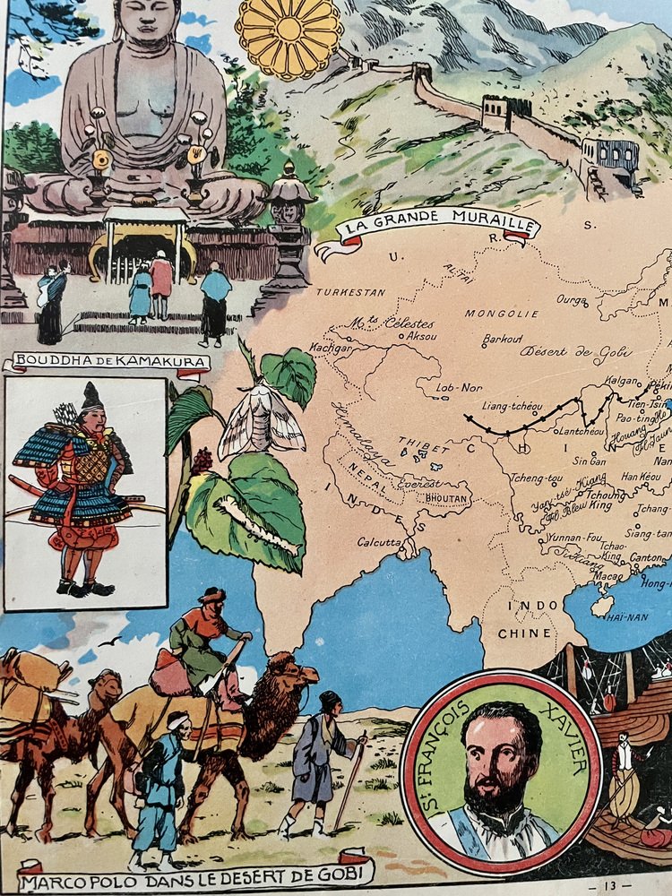 Illustrated Map of China and Japan by Émile-Joseph-Porphyre Pinchon ...