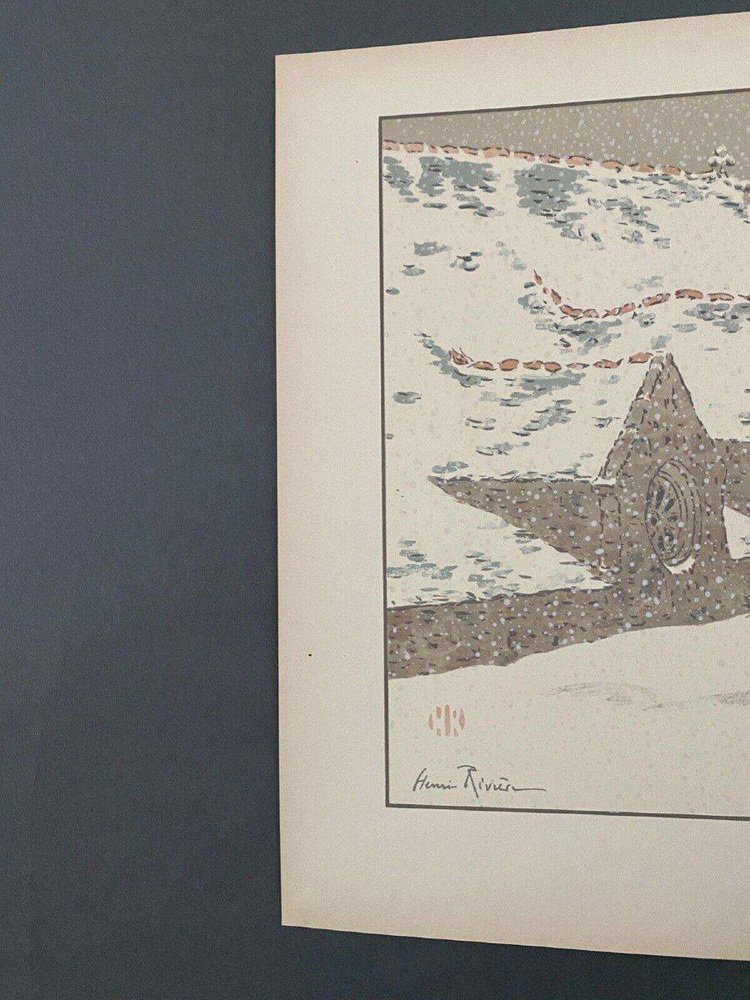 Henri Rivière, La Neige, Lithograph for sale at Pamono