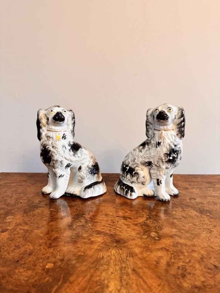 Antique Victorian Seated Staffordshire Dogs, 1880, Set of 2 for sale at ...