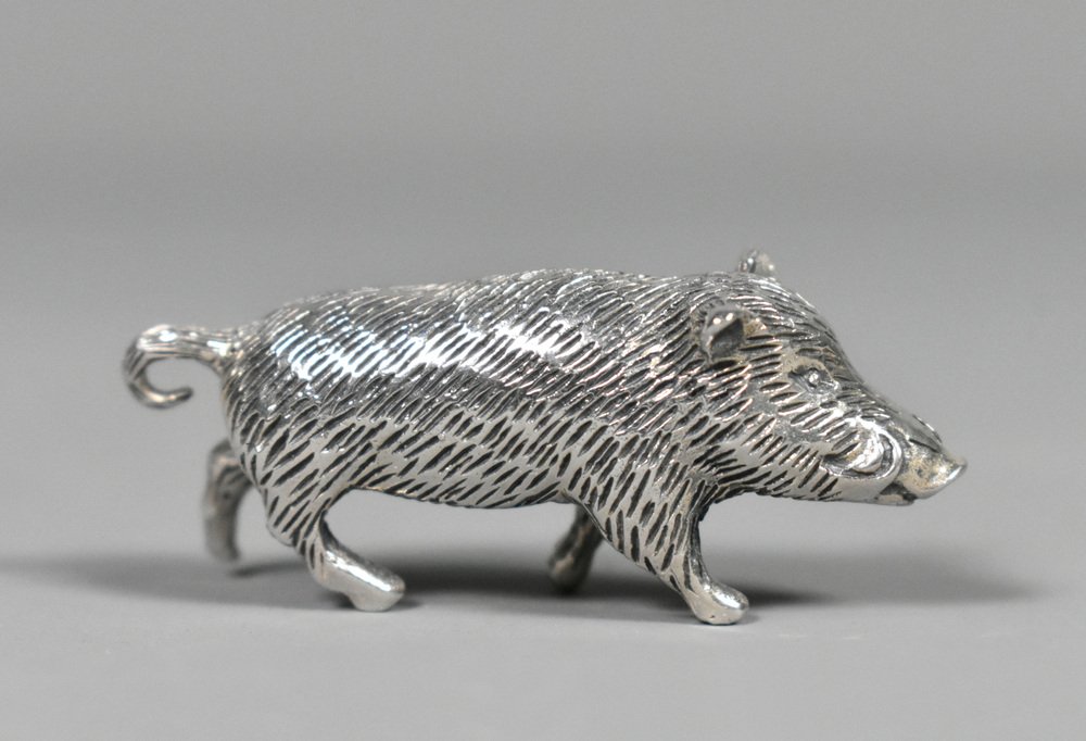 Miniature Silver Pigs & Wild Boar, 1990s, Set of 6 for sale at Pamono