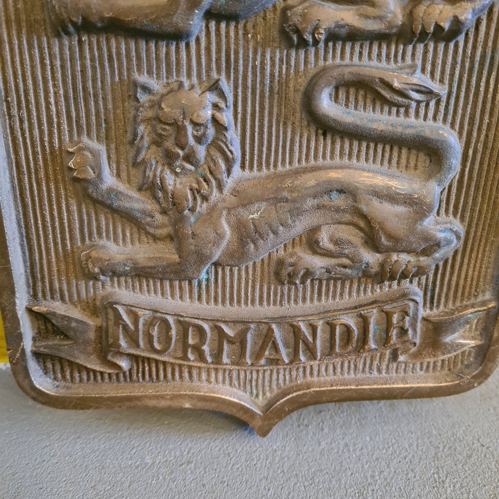 French Bronze Normandy Plaque, 1980s for sale at Pamono