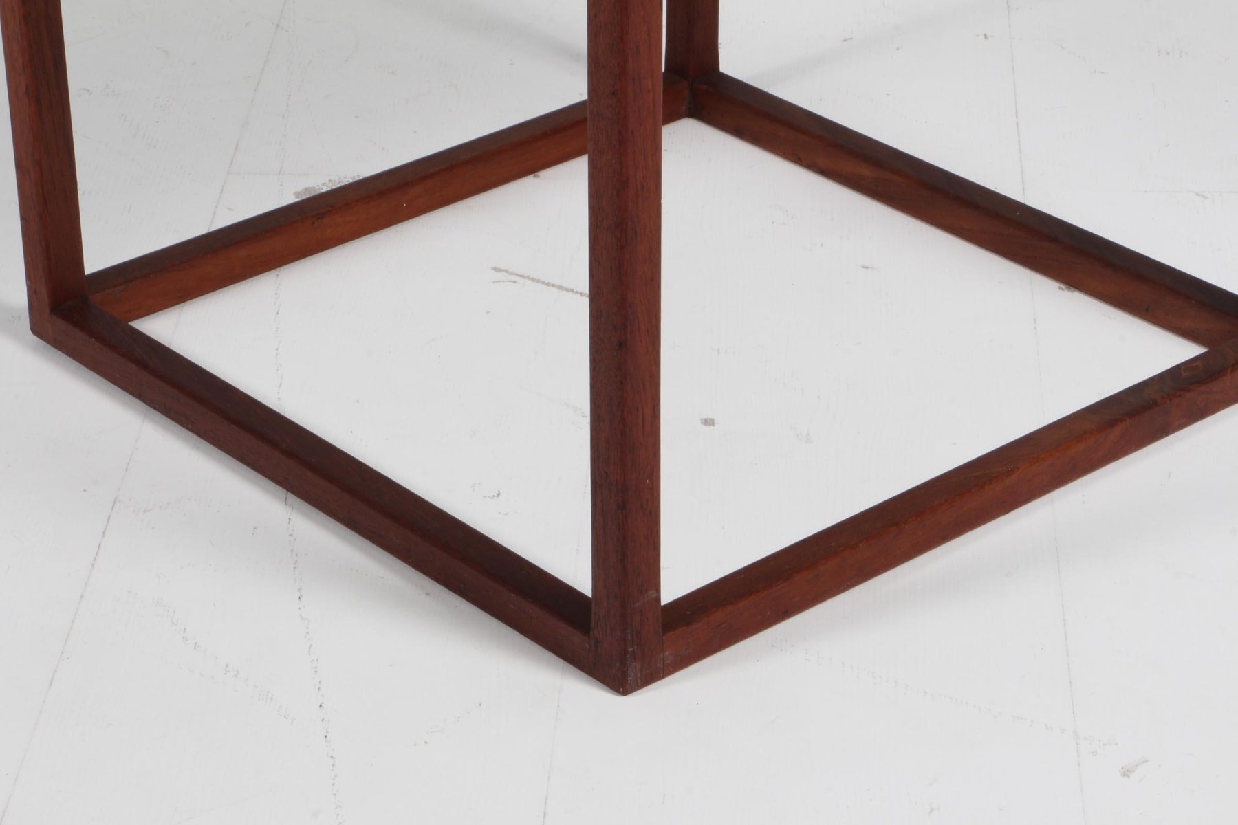 Vintage Cube Table in Teak and Smoked Glass by Kurt Østervig, 1960s for ...