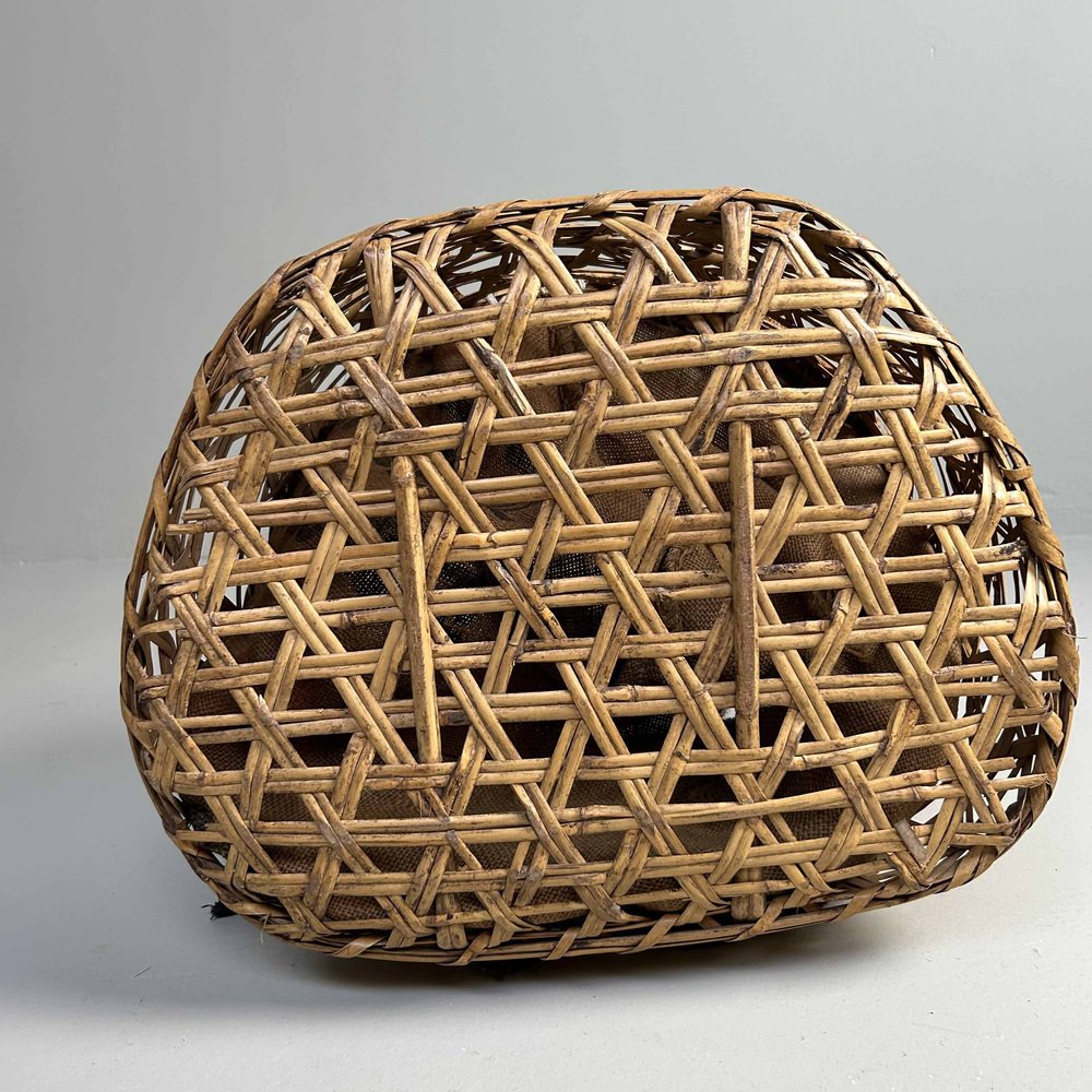 Shōwa Period Japanese Bamboo Harvest Basket, 1960s for sale at Pamono