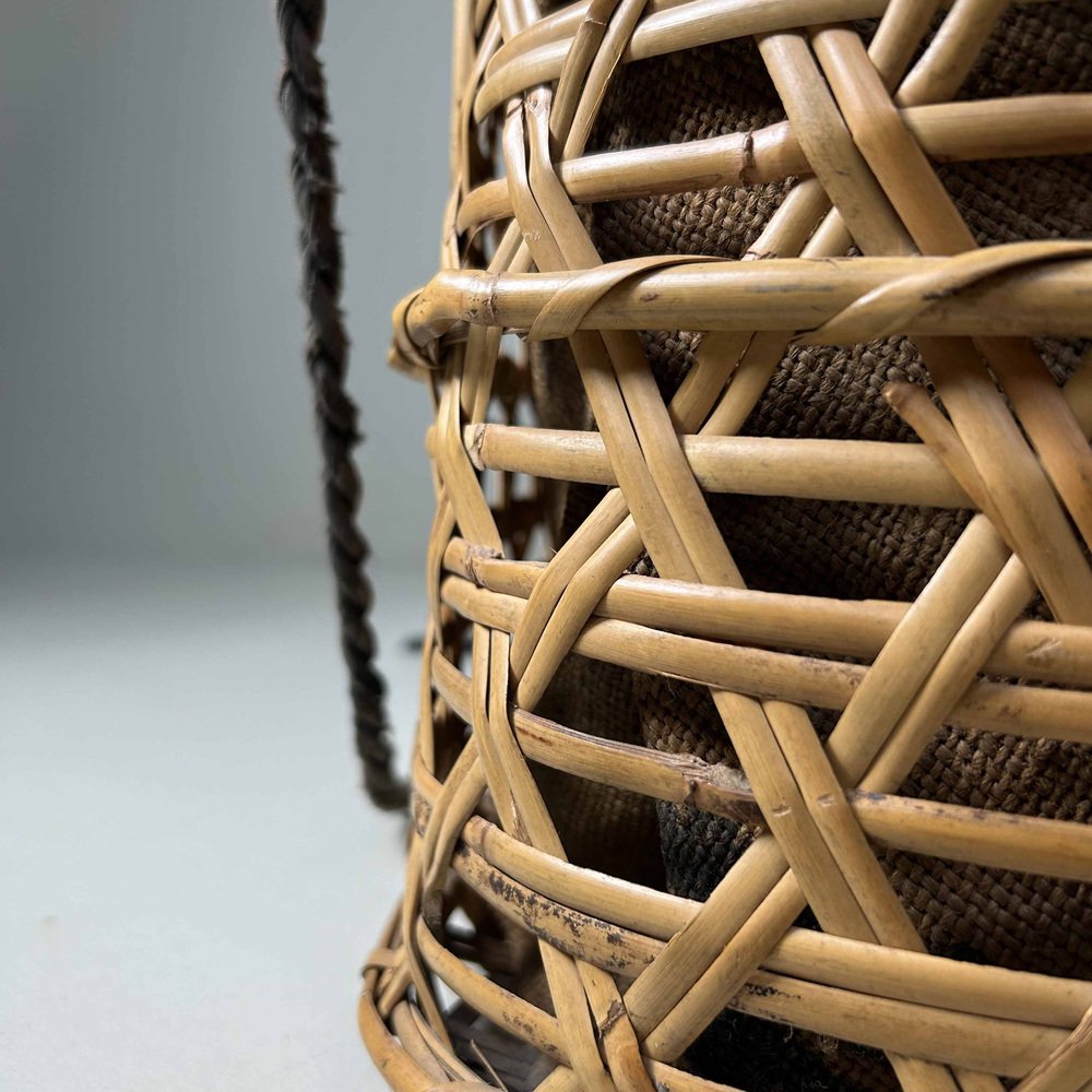 Shōwa Period Japanese Bamboo Harvest Basket, 1960s for sale at Pamono