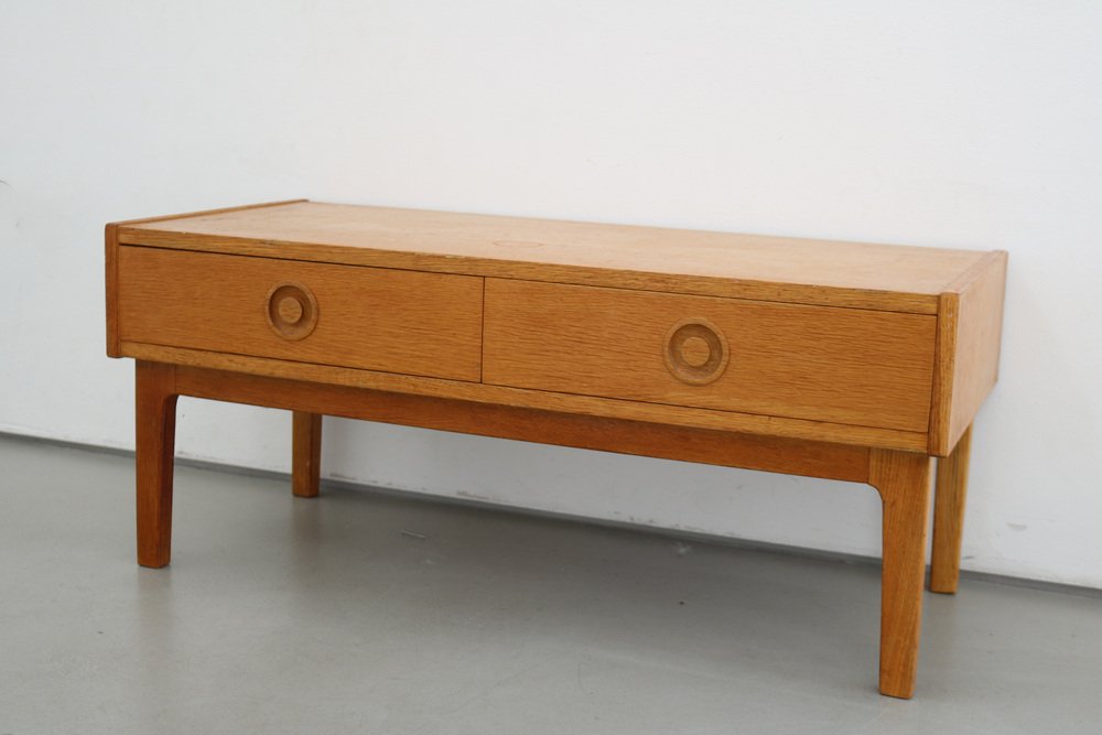 Danish Small Chest of Drawers in Light Oak Lowboard Tv Board Made in ...