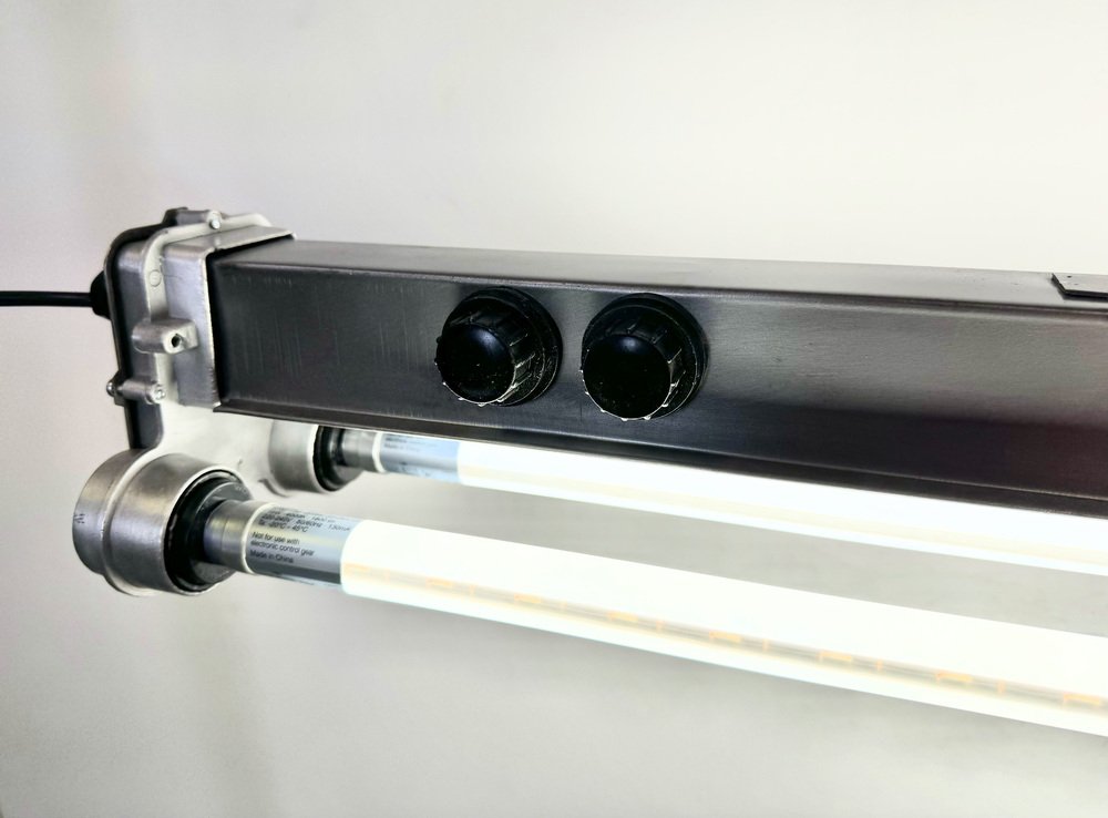 Industrial Polished Hanging Tube Light, 1970s for sale at Pamono