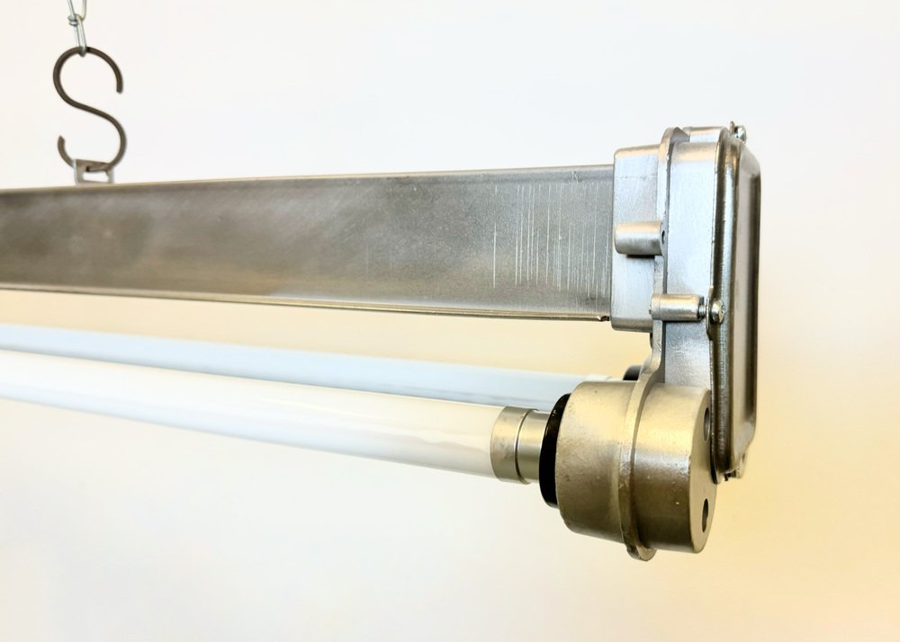 Industrial Polished Hanging Tube Light, 1970s for sale at Pamono