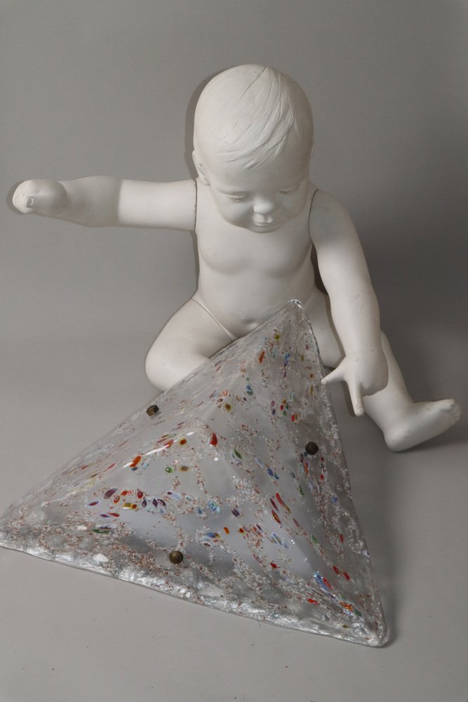 Murano Glass Pyramid Wall Light, 1970s for sale at Pamono