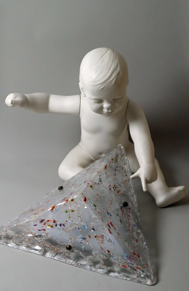 Murano Glass Pyramid Wall Light, 1970s for sale at Pamono