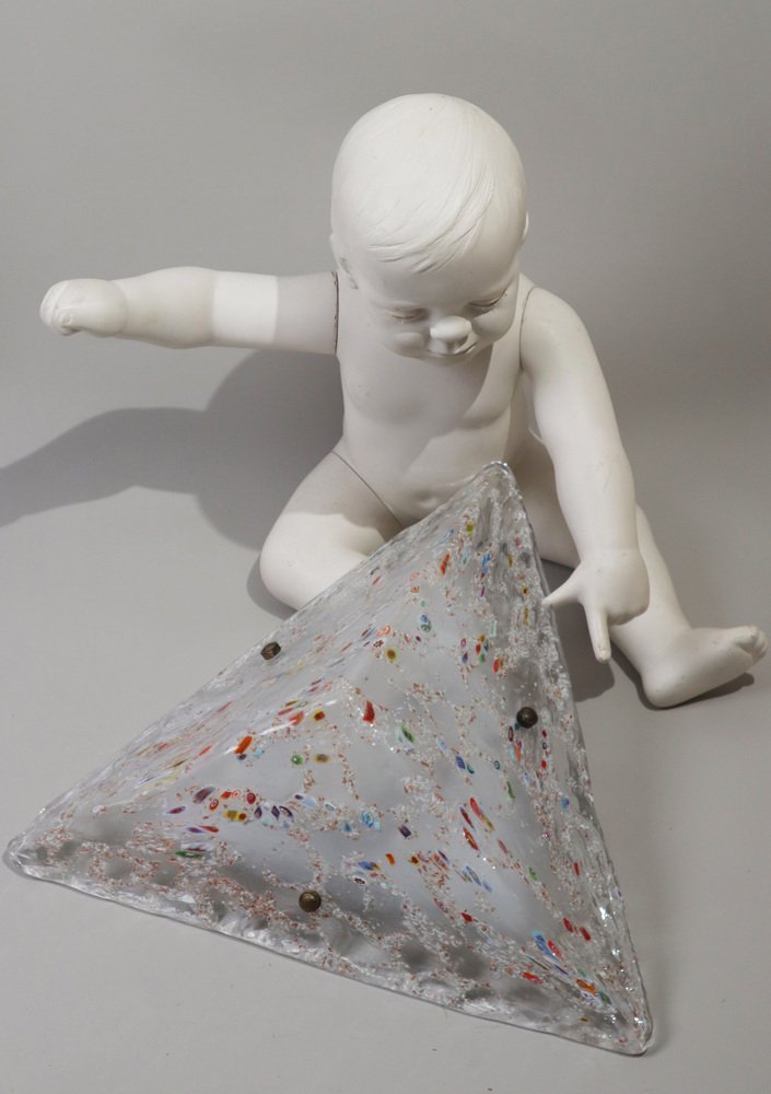 Murano Glass Pyramid Wall Light, 1970s for sale at Pamono