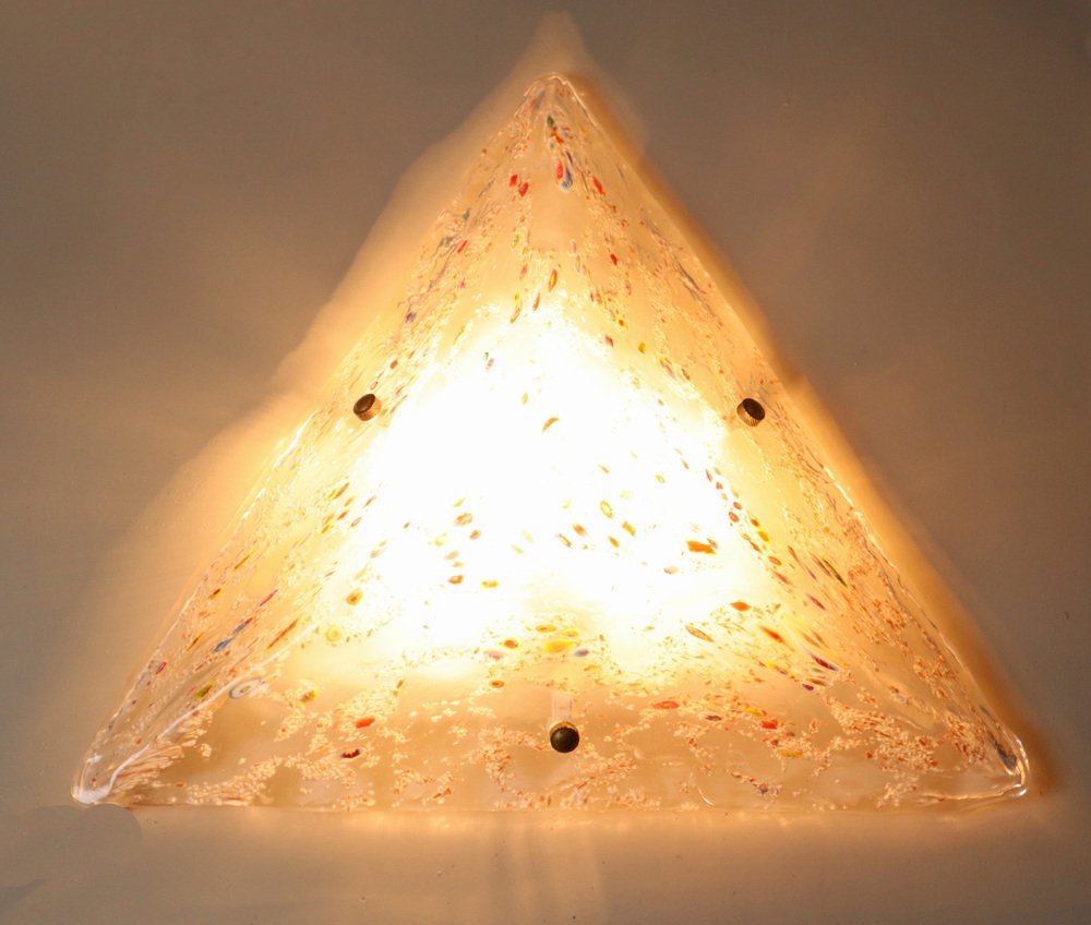 Murano Glass Pyramid Wall Light, 1970s for sale at Pamono