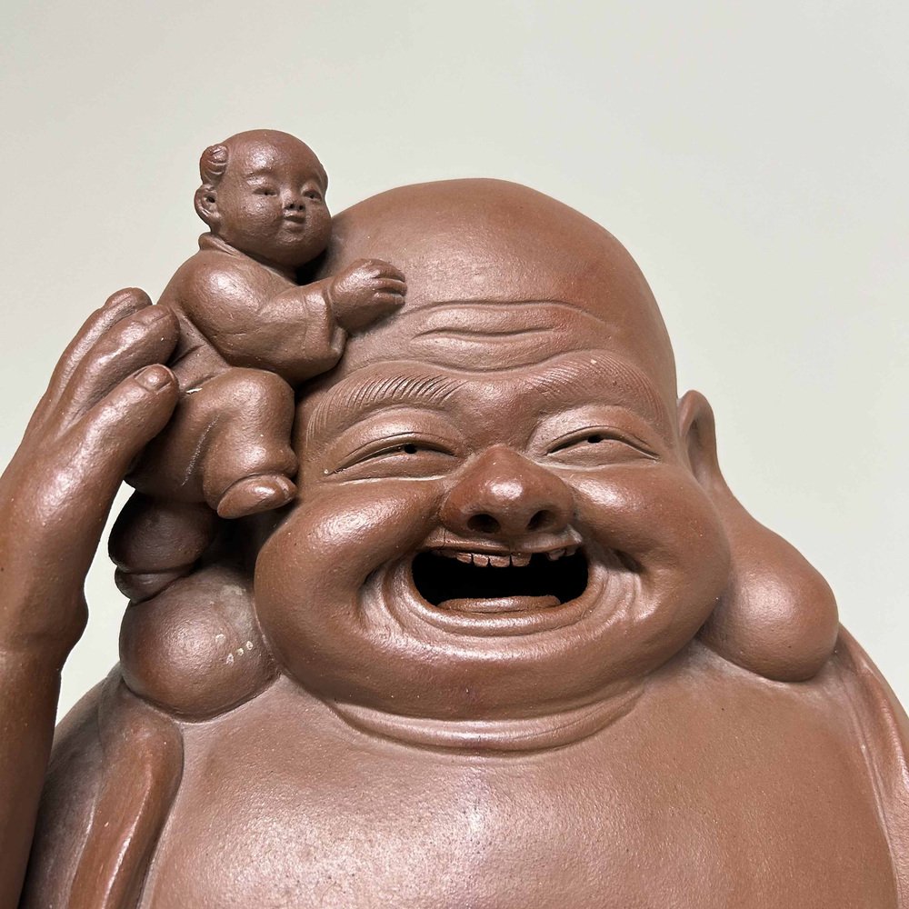 Terracotta Statue of Hotei (布包) with Karako (唐子), Japan, 1950s for sale ...