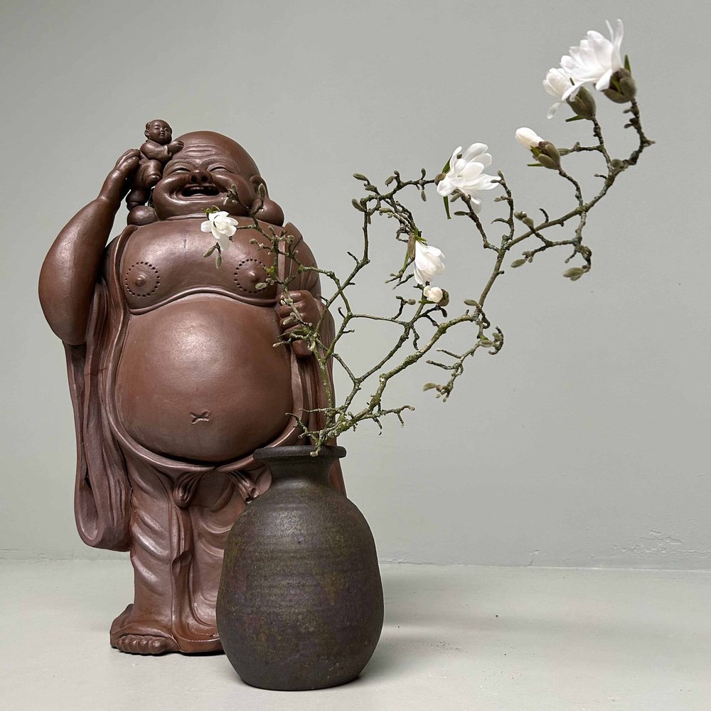 Terracotta Statue of Hotei (布包) with Karako (唐子), Japan, 1950s for sale ...