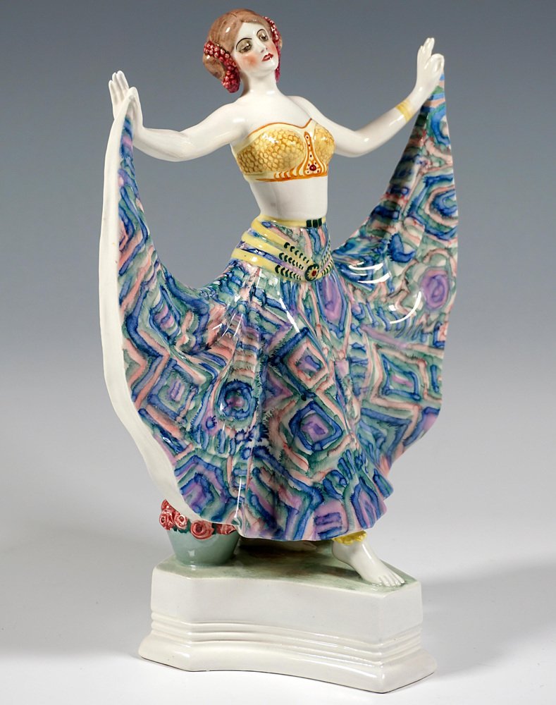 Art Deco Ruth Dancer in Costume Figurine from Goldscheider, Vienna ...