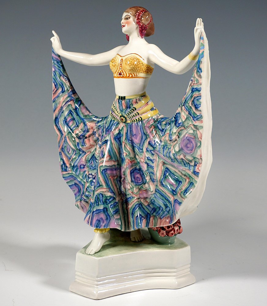 Art Deco Ruth Dancer in Costume Figurine from Goldscheider, Vienna ...