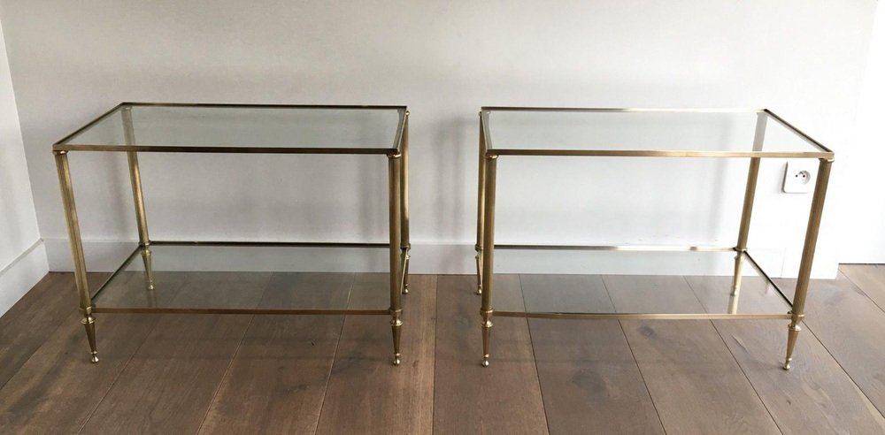 Neoclassical Sofa Ends in Brass attributed to Maison Jansen, 1940s, Set ...