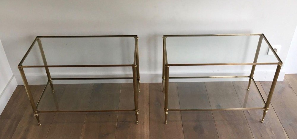 Neoclassical Sofa Ends in Brass attributed to Maison Jansen, 1940s, Set ...