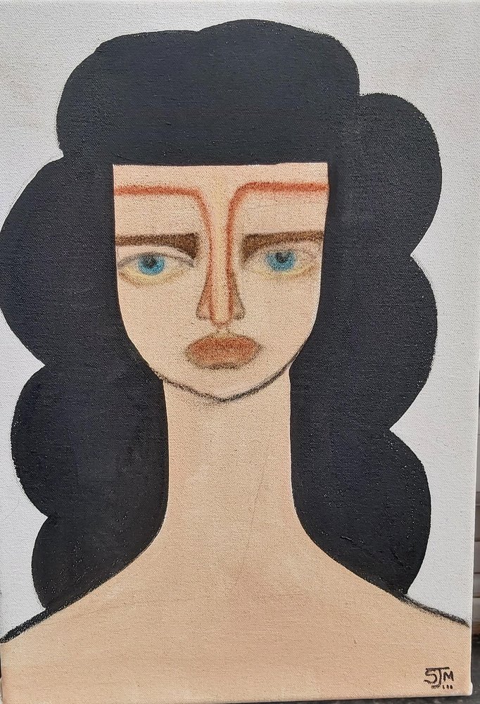 Samantha Millington, Mary, 2024, Acrylic & Pastel on Canvas for sale at Pamono