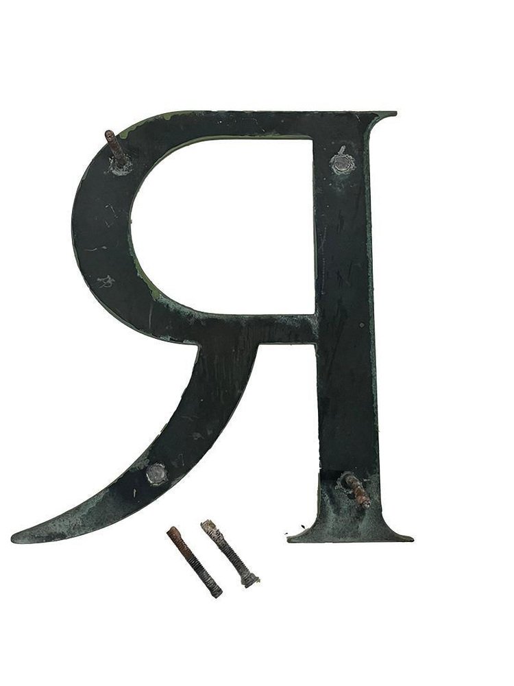 Bronze Wall Letters, 1910s, Set of 8 for sale at Pamono