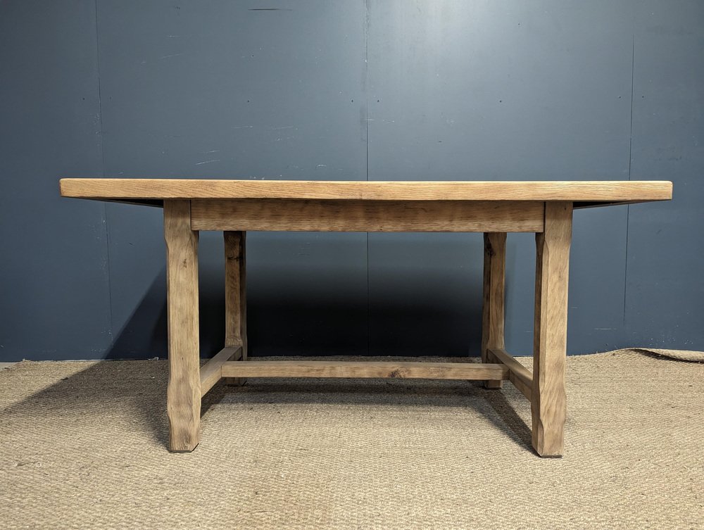 Pickled Oak Farmhouse Table for sale at Pamono