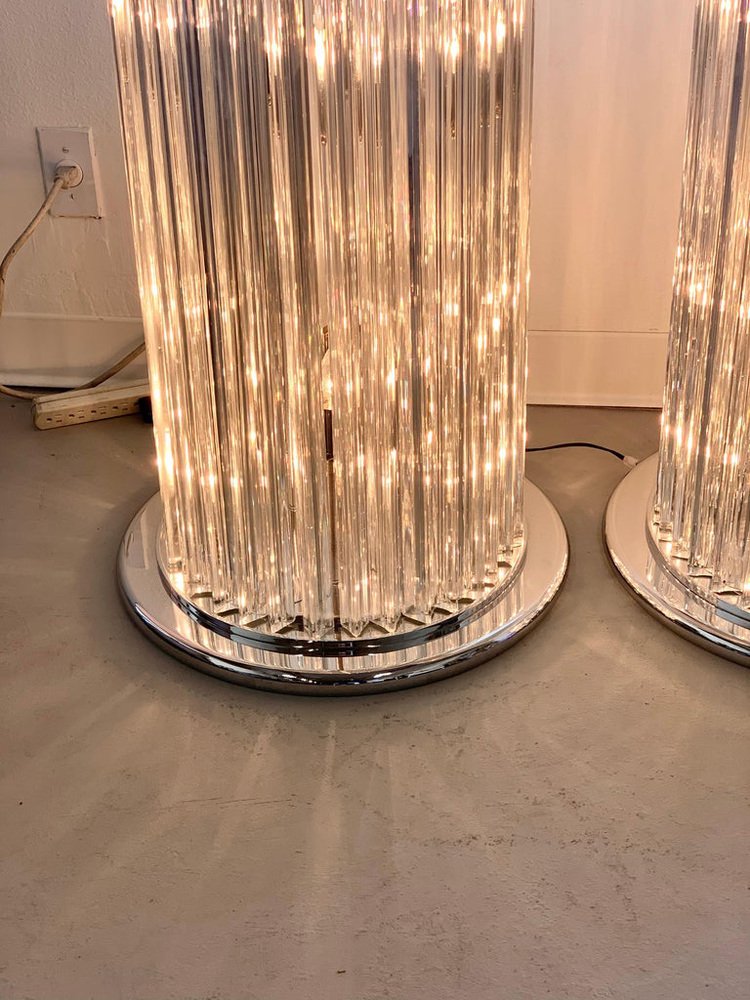 Murano Glass Light Columns, 1980s, Set of 2 for sale at Pamono