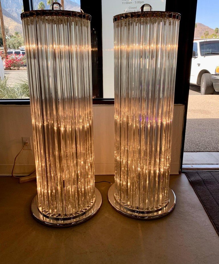 Murano Glass Light Columns, 1980s, Set of 2 for sale at Pamono