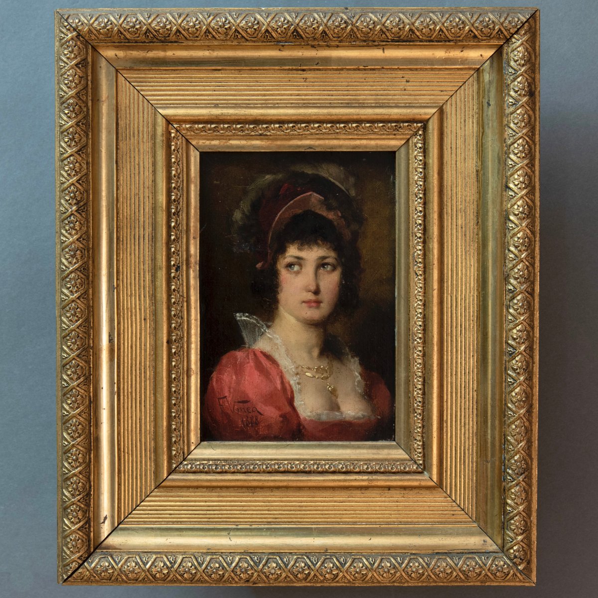 Francesco Vinea, Portrait of a Young Gentlewoman, 1888, Oil on Canvas ...