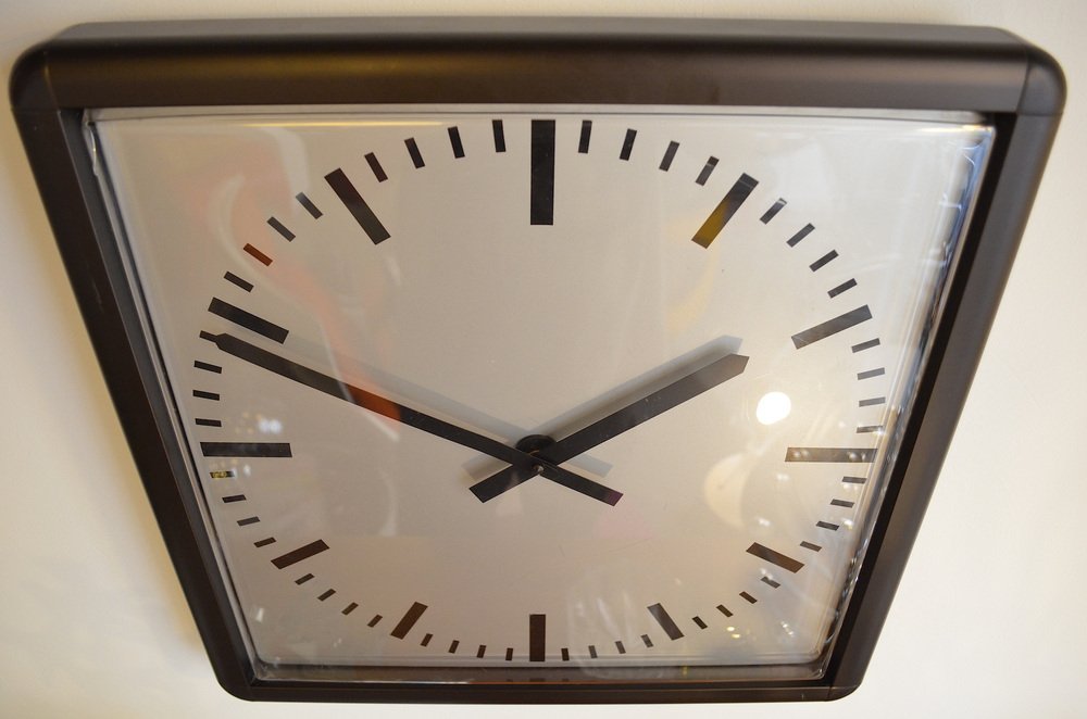 Industrial Brutalist Wall Clock, 1988 for sale at Pamono