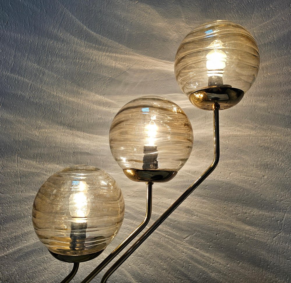 Mid-Century Modern 3-Arm Table Lamp in Black and Gold by Goffredo ...