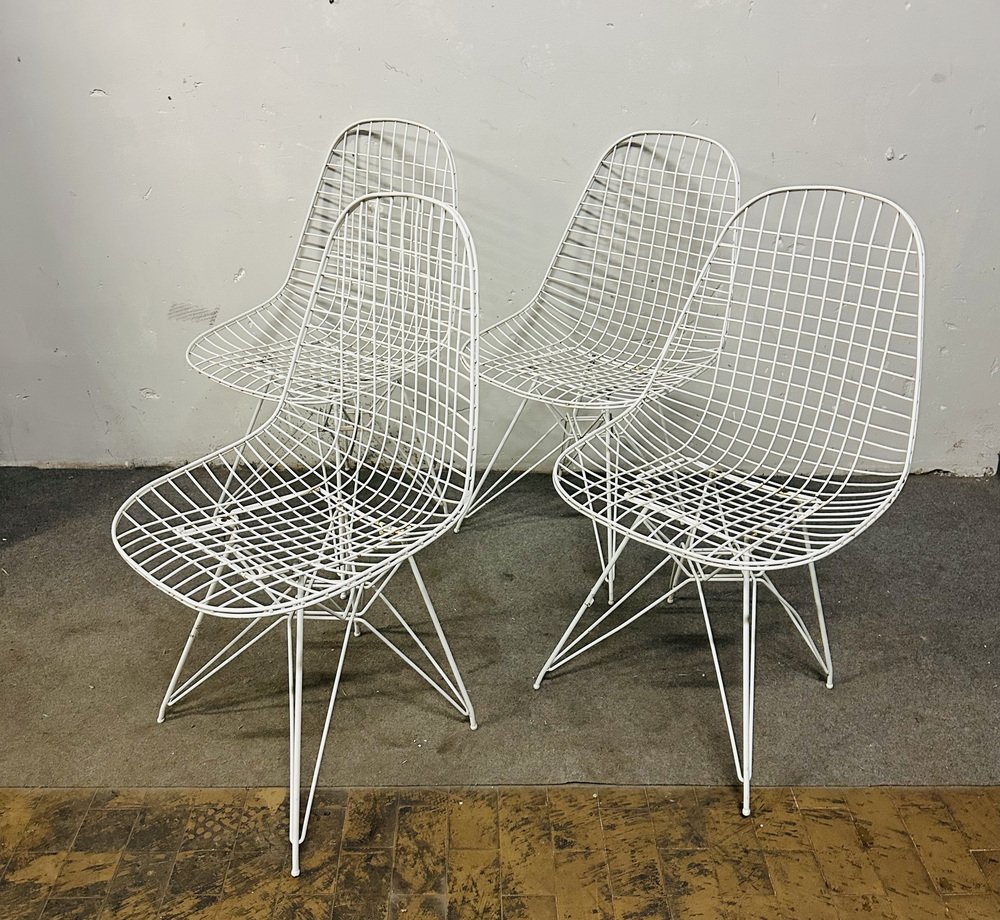 Wire Chairs Model DKR by Charles & Ray Eames for Vitra, Set of 4 for ...