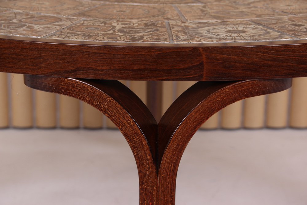 Coffee Table with Royal Copenhagen Tiles from Haslev, Denmark, 1982 for ...