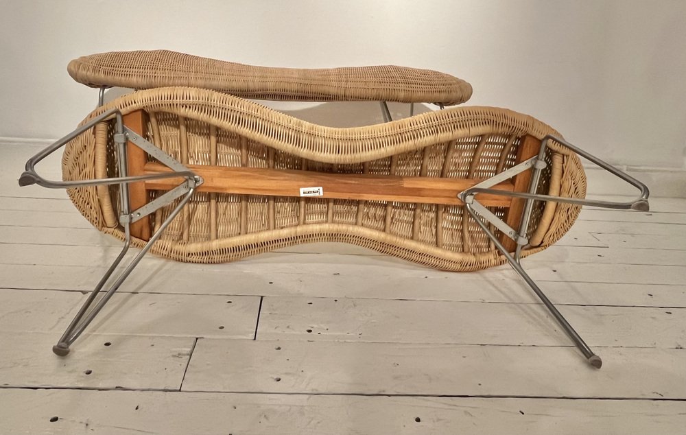 Rattan Model Peanut Benches from Ikea, 1990s, Set of 2 for sale at Pamono