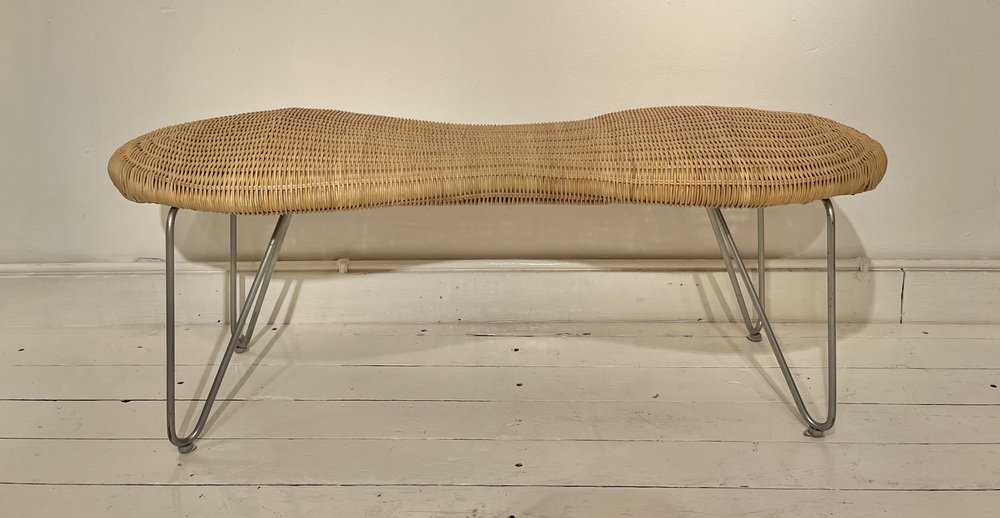 Rattan Model Peanut Benches from Ikea, 1990s, Set of 2 for sale at Pamono