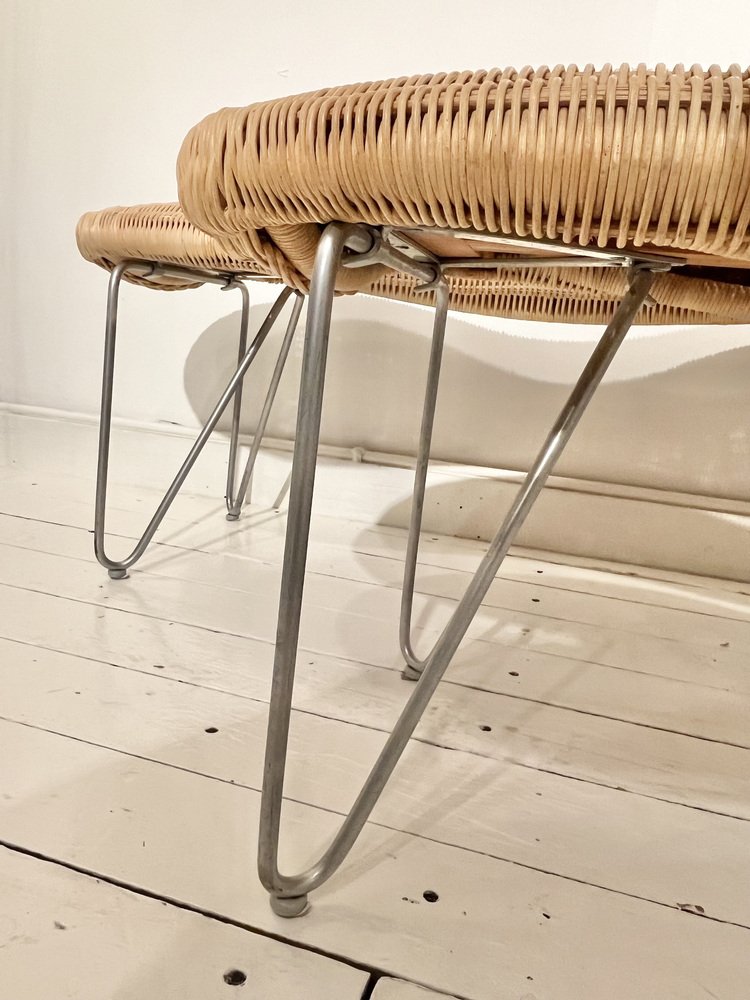 Rattan Model Peanut Benches from Ikea, 1990s, Set of 2 for sale at Pamono