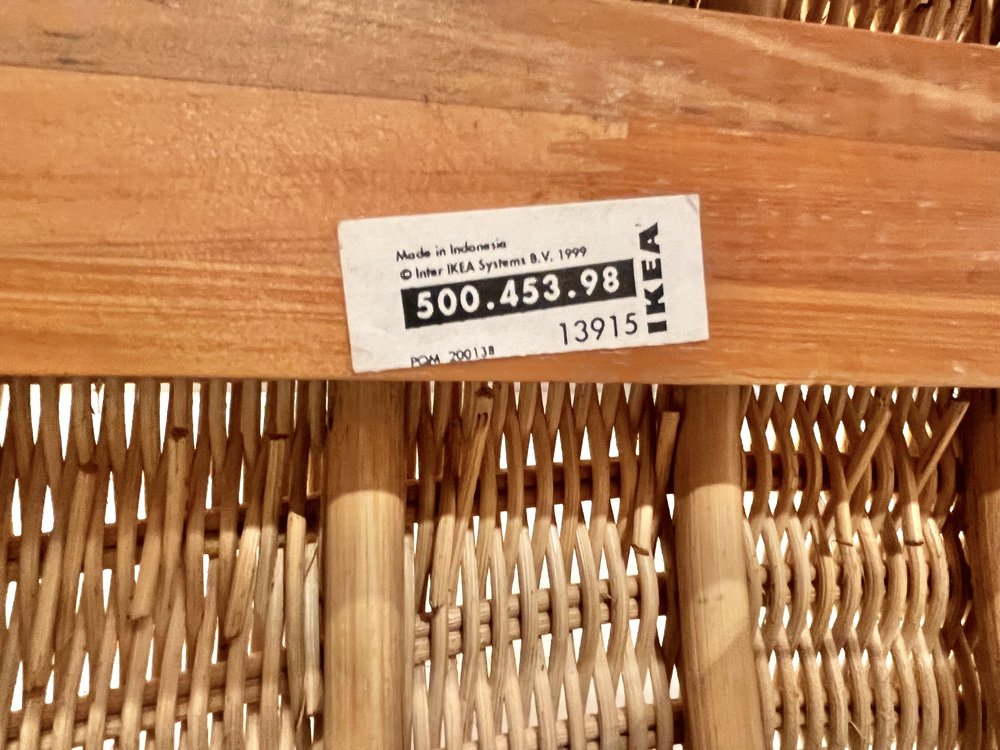 Rattan Model Peanut Benches from Ikea, 1990s, Set of 2 for sale at Pamono