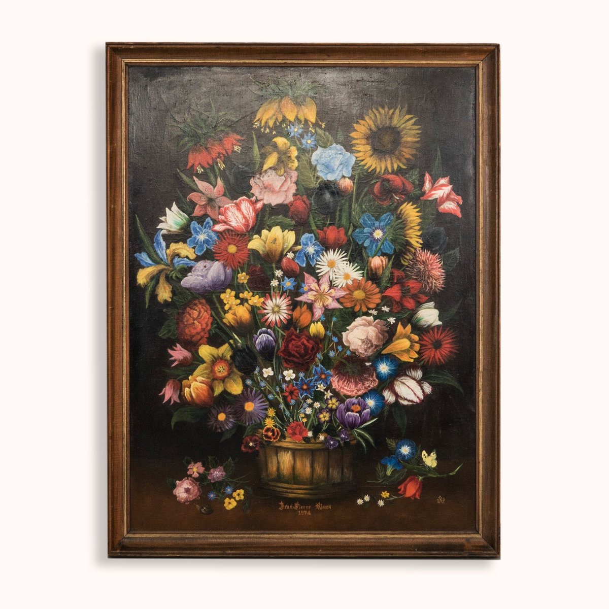French Artist, Floral Arrangement, Oil Painting, Framed for sale at Pamono