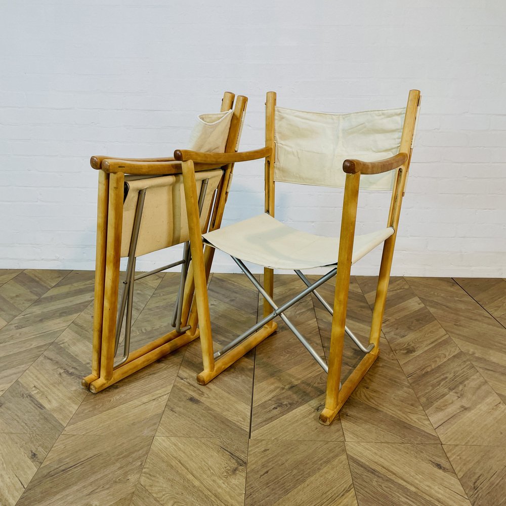 Folding Director Chairs by Peter Karpf for Skagerak, 1990s, Set of 4 ...