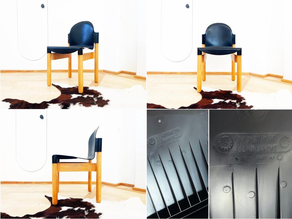 Postmodern Beech Flex 2000 Chairs attributed to Gerd Lange for Thonet ...