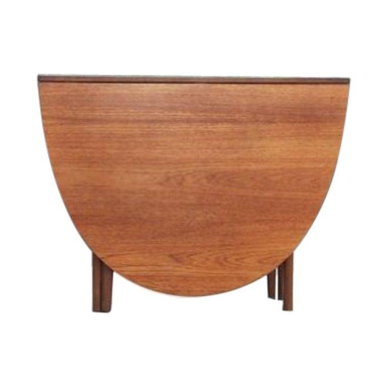 Mid-Century Danish Modern Teak Oval Drop Leaf Table, 1960s for sale at ...