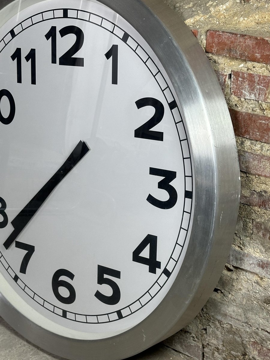 Large Factory Clock, 1980s for sale at Pamono