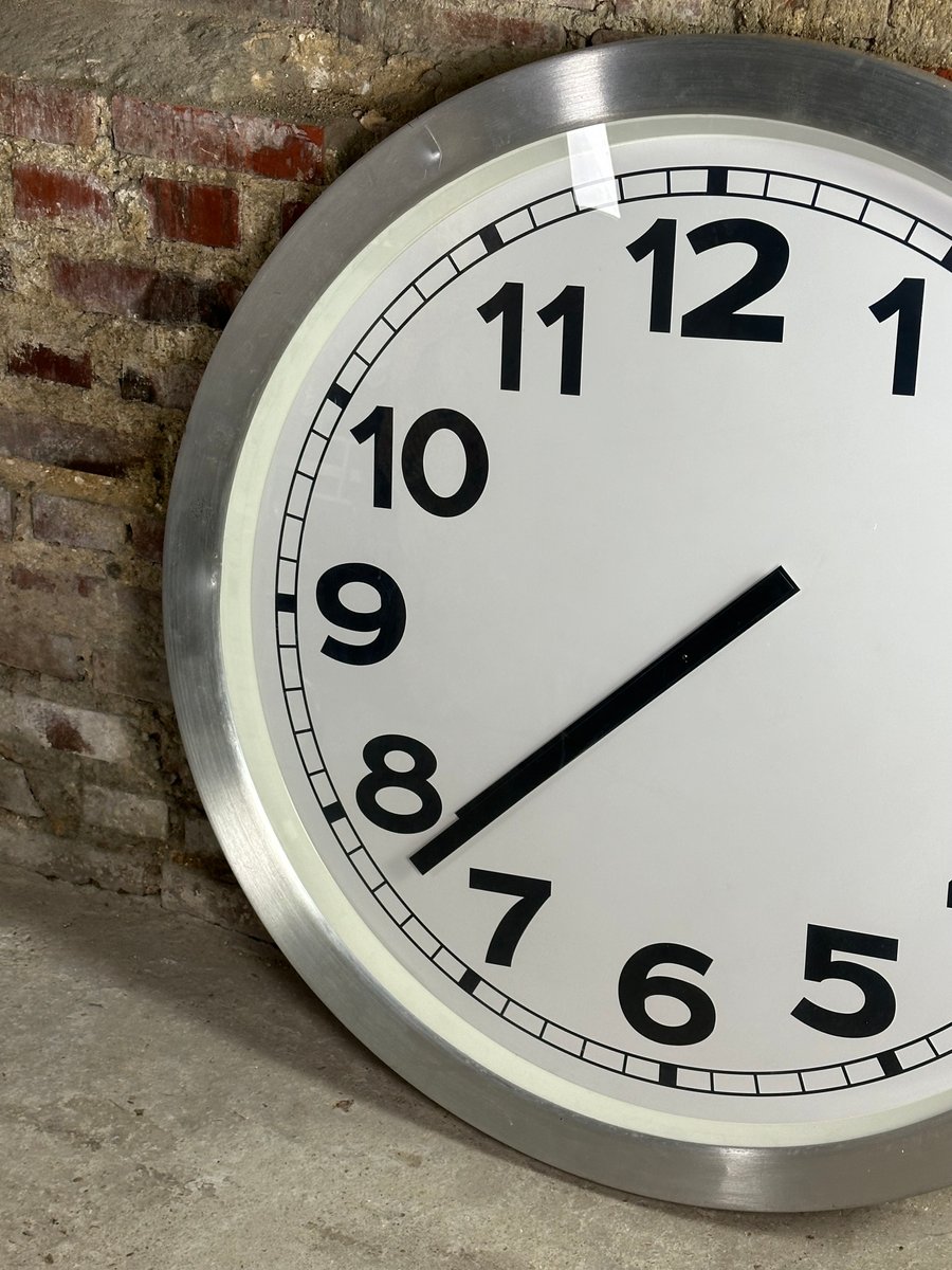 Large Factory Clock, 1980s for sale at Pamono